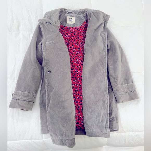 Mini Boden | Jackets & Coats | Mini Boden Grey Velvet Pea Coat | Poshmark